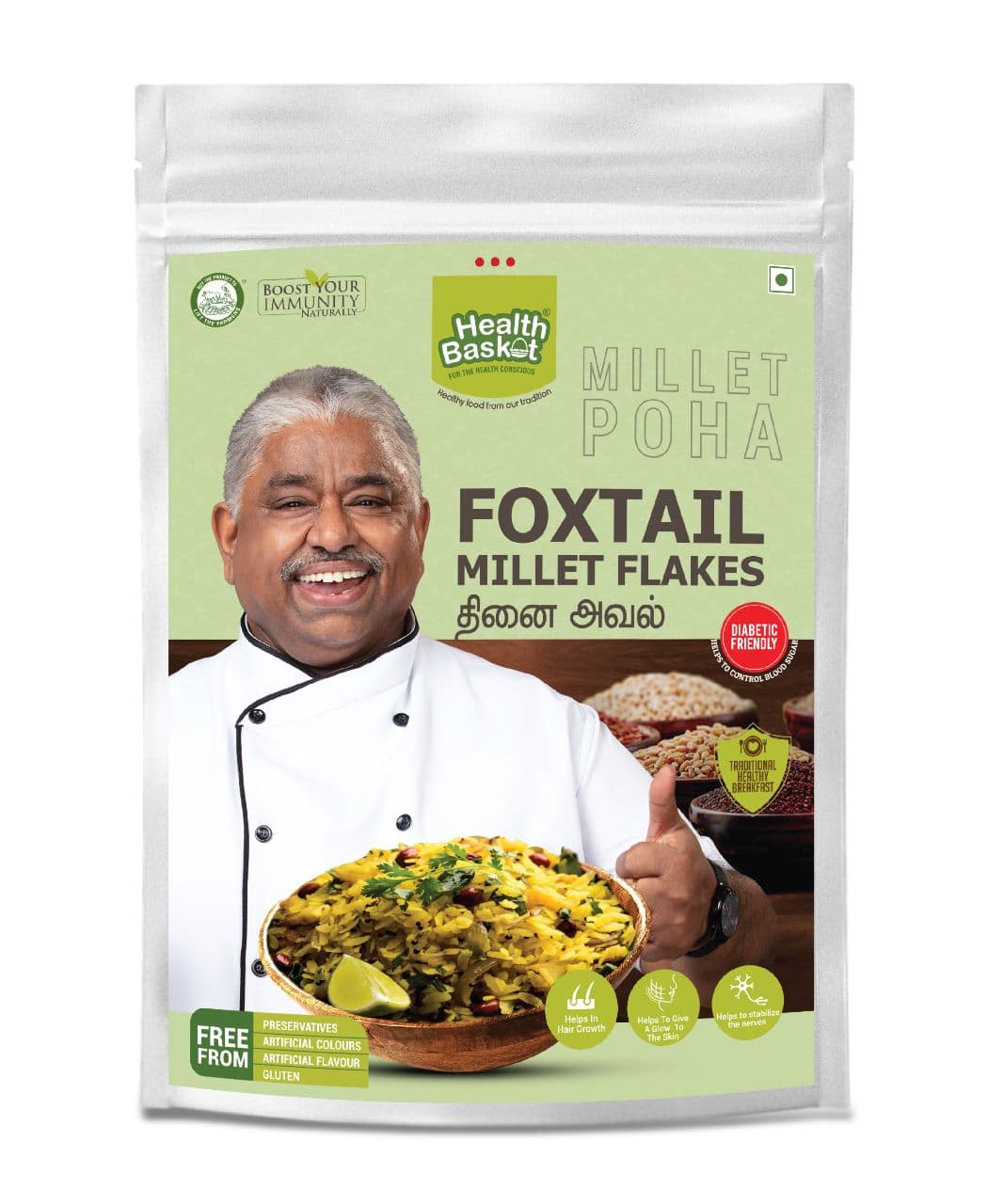 Thinai / Foxtail Millet Flakes-200gms - Health Basket Online