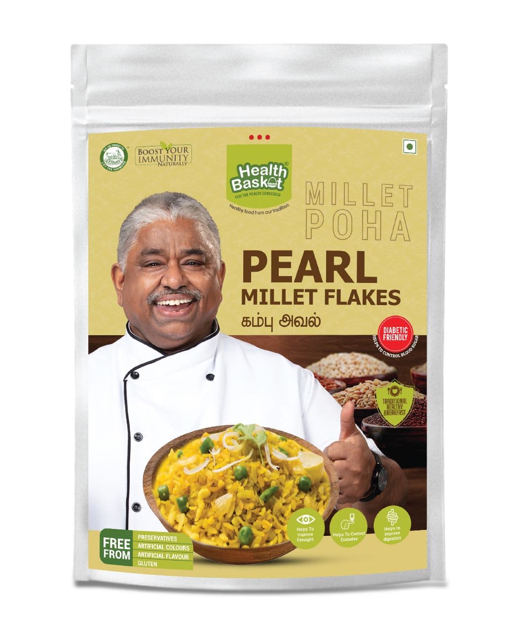 Kambu / Pearl Millet Flakes – 200gms - Health Basket Online